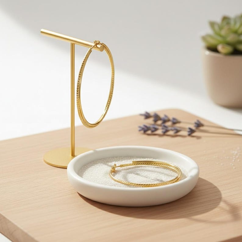 Large Double Thin Twisted Gold Hoop Earrings | Statement Design | 18K ...