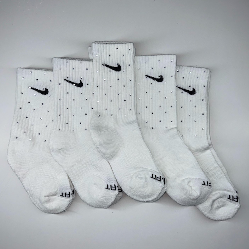 White Rhinestones Socks - Etsy