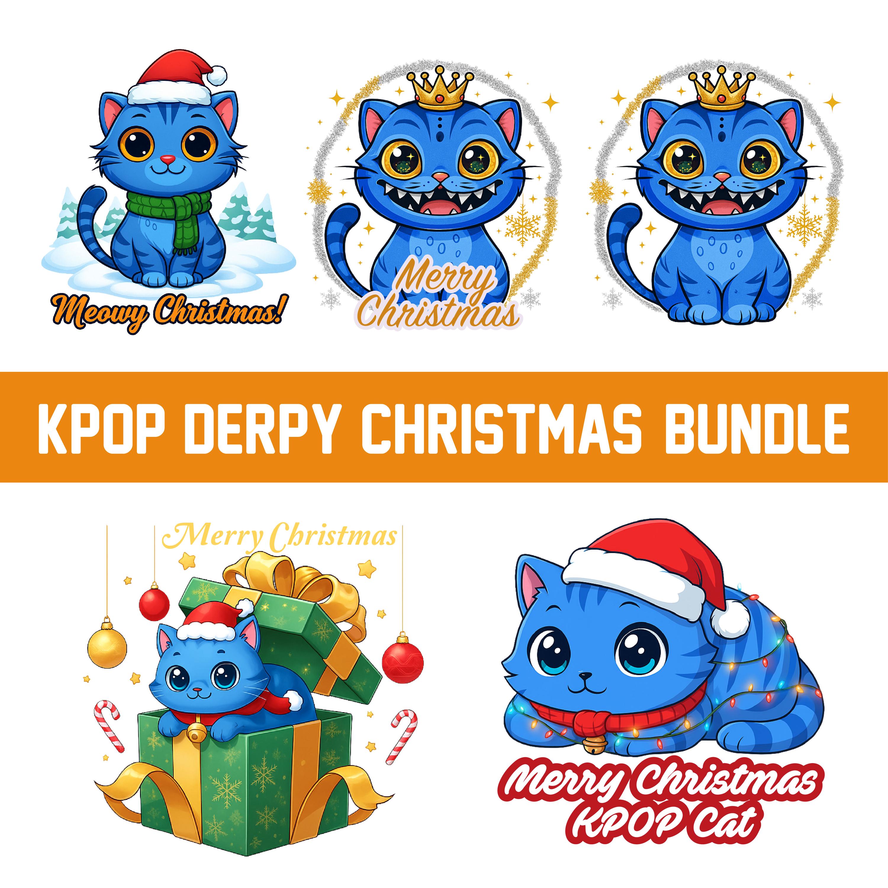 Kpop Christmas Clipart Bundle, Derpy Tiger, Anime Lover Gift (instant ...