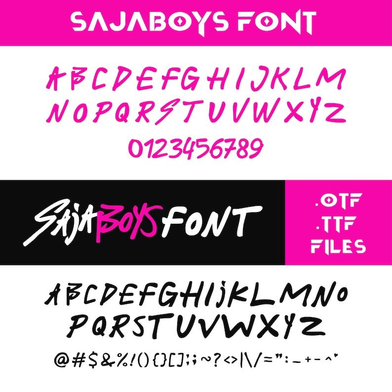 Saja Boys Font Bundle, Anime Kpop Style (SVG TTF OTF) - Etsy