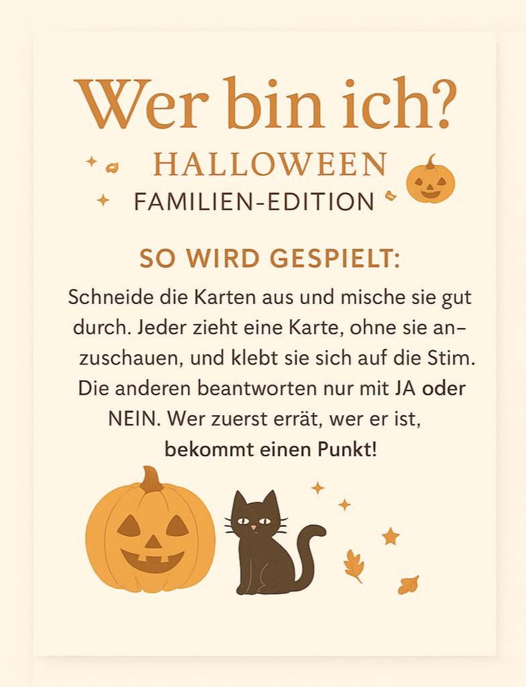 Who Am I? Halloween Game for Families | Fun Party Game to Print | Kids ...