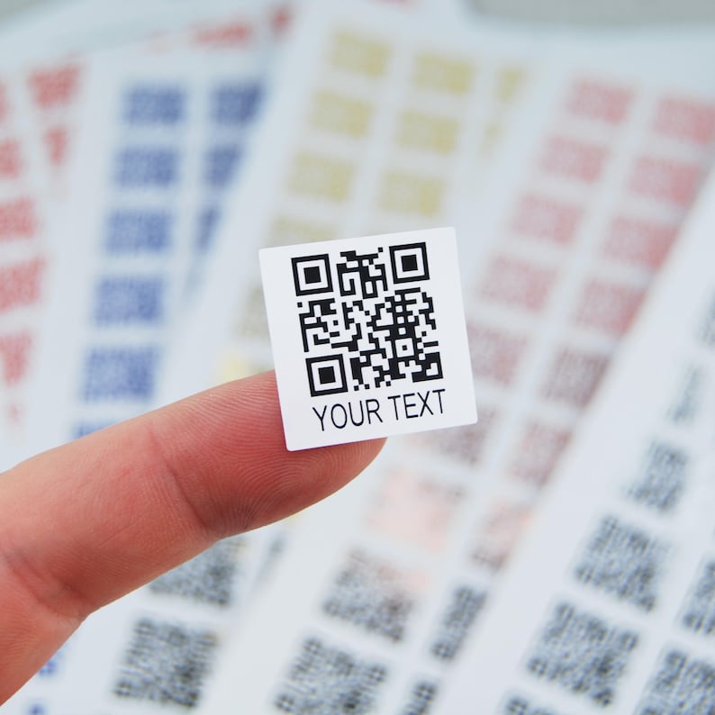 Custom QR CODE STICKER Labels, Kiss Cut Barcode Stickers, Personalised ...