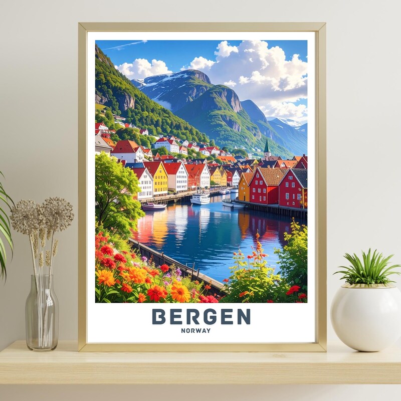 Antique Bergen Map - Etsy