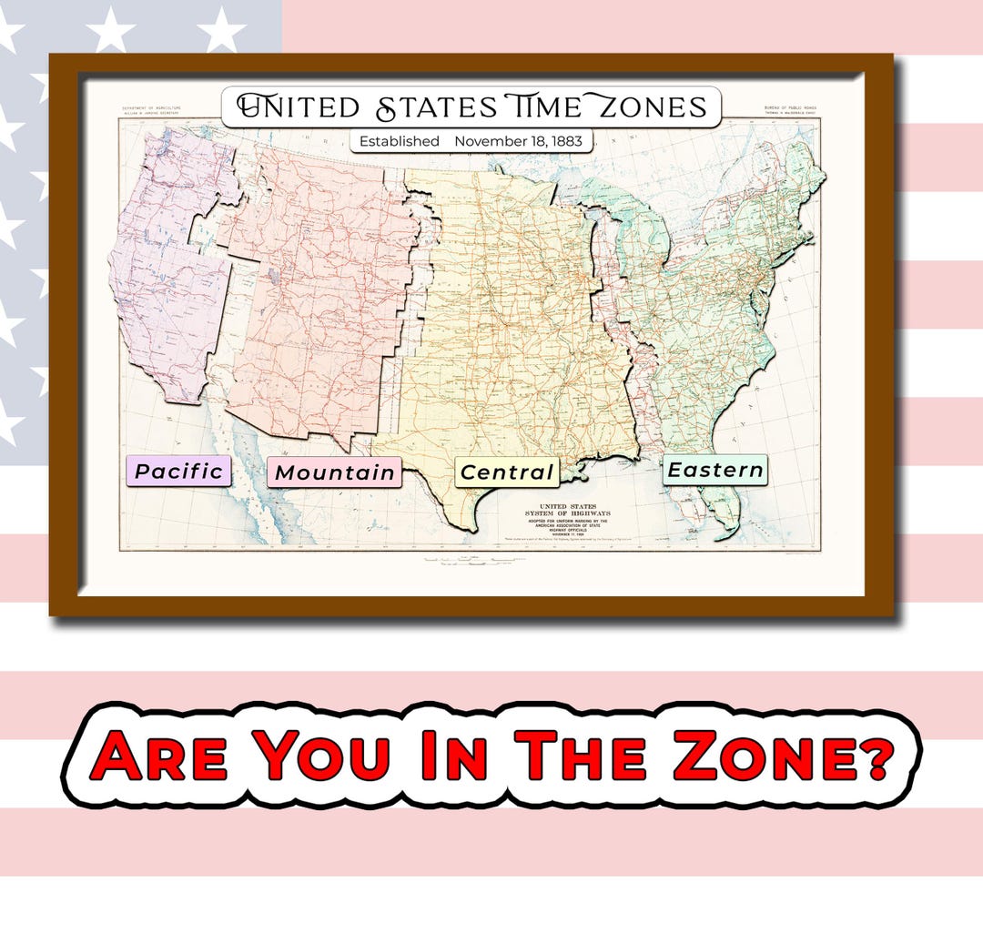 Colorful USA Time Zones Printable Poster (instant Digital Download) - Etsy