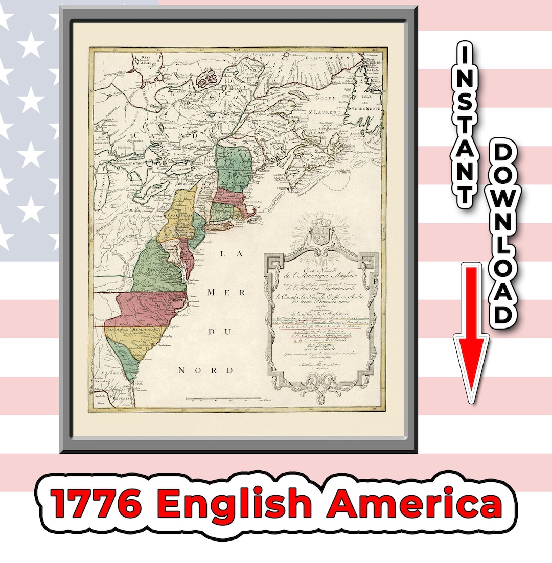 Antique 1776 Map of English America (digital Download) - Etsy