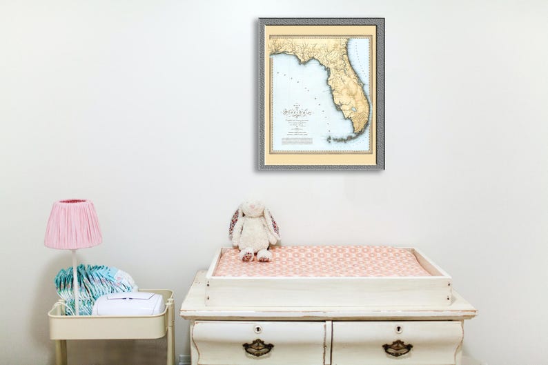 Antique 1823 Map of Florida, Digitized and Colorized. 24x30 Inches ...