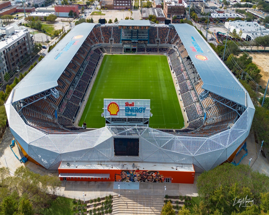 Aerial Photo of Shell Energy Stadium Houston | Houston Dynamo Stadium ...