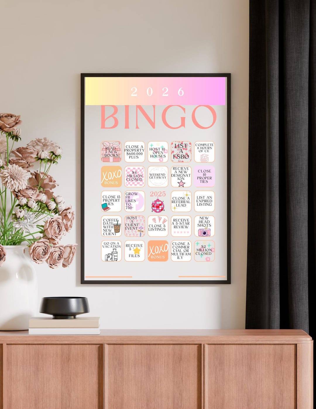 Real Estate Goals Bingo - Etsy