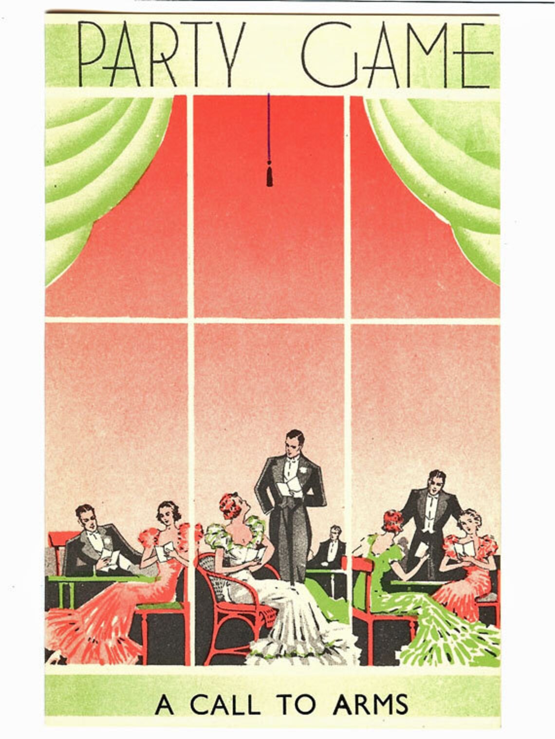 1930s Art Deco Party Word Game Card-england - Etsy