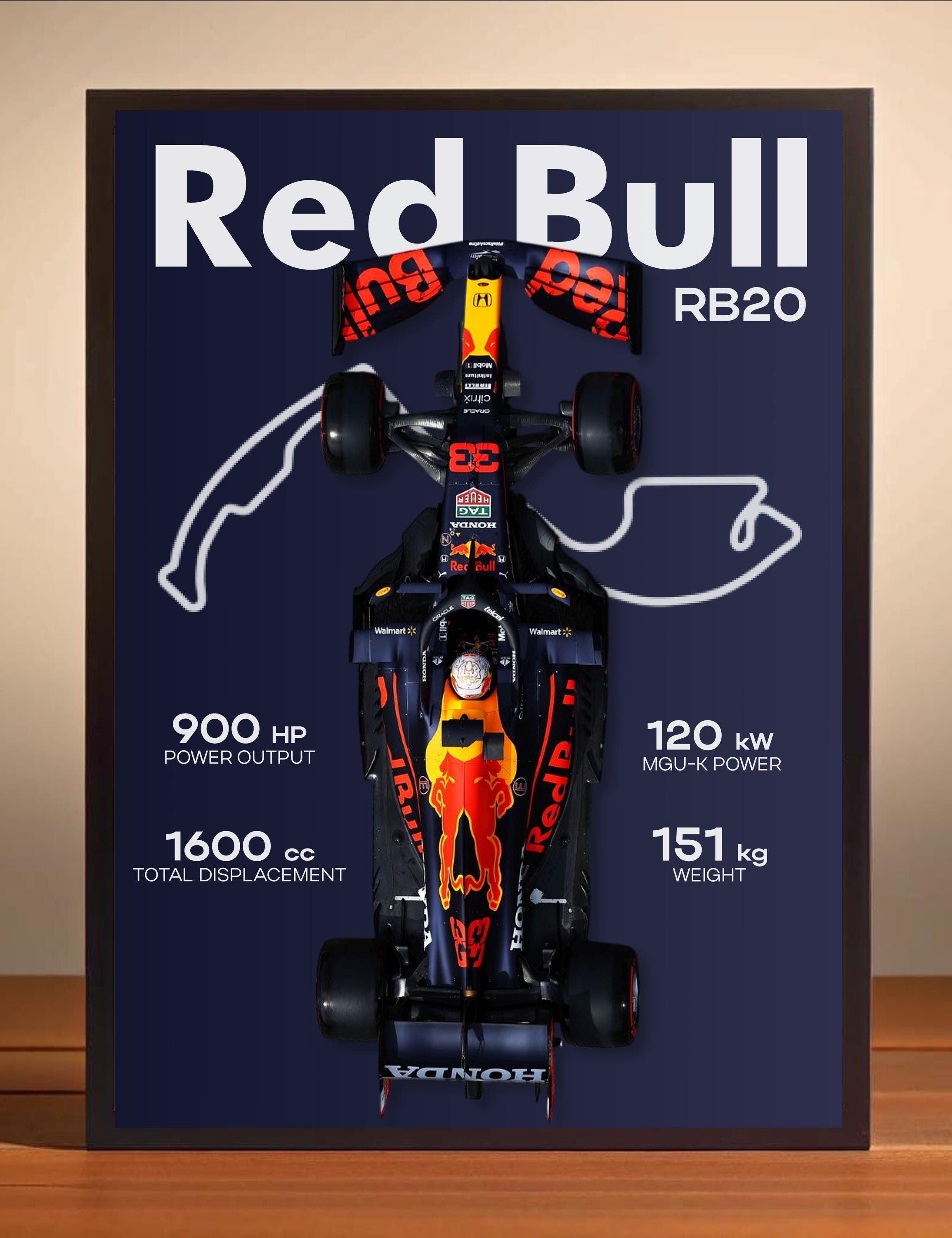 Redbull RB20 Poster | Formula 1 Wall Art | F1 Racing Car Print ...