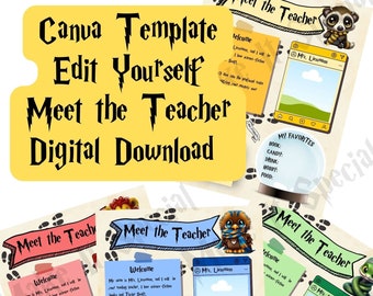 Back to School, Meet the Teacher Editable Canva Template, Boho, INSTANT ...