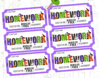 Thanksgiving Free Homework Pass | Teacher Gifts Box | Homework Coupon ...