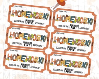 Free Homework Pass | Teacher Gifts Box | Homework Coupon | Digital ...