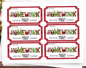 Thanksgiving Free Homework Pass | Teacher Gifts Box | Homework Coupon ...