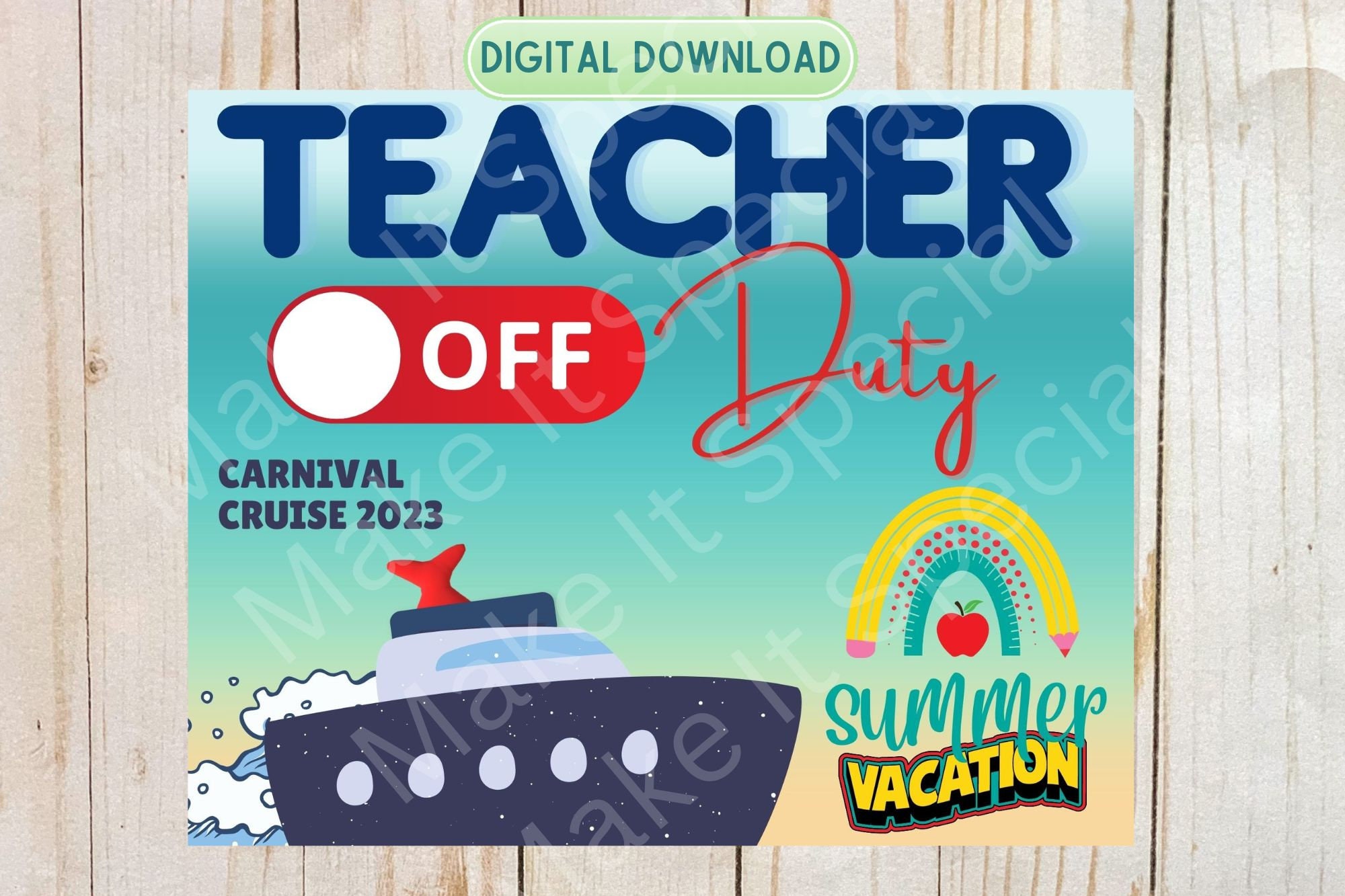 DIGITAL DOWNLOAD Carnival Cruise Door Decorations Teacher Door Sign ...