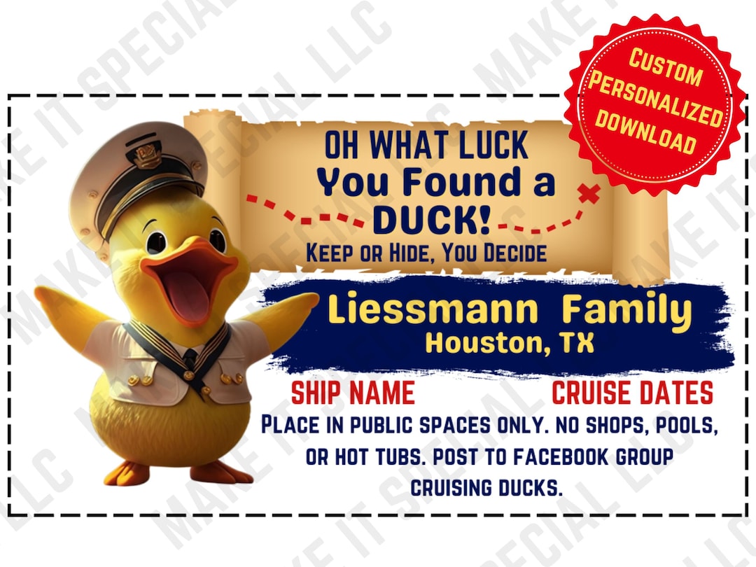 Cruise Rubber Duck Tags | Cruising Duck | Cruise Ducks | Duck Tag ...