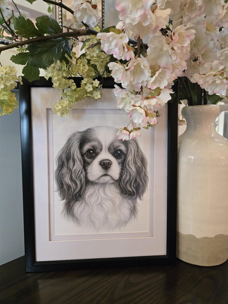 Cavalier King Charles Blenheim Art Print | Dog Portrait (digital ...