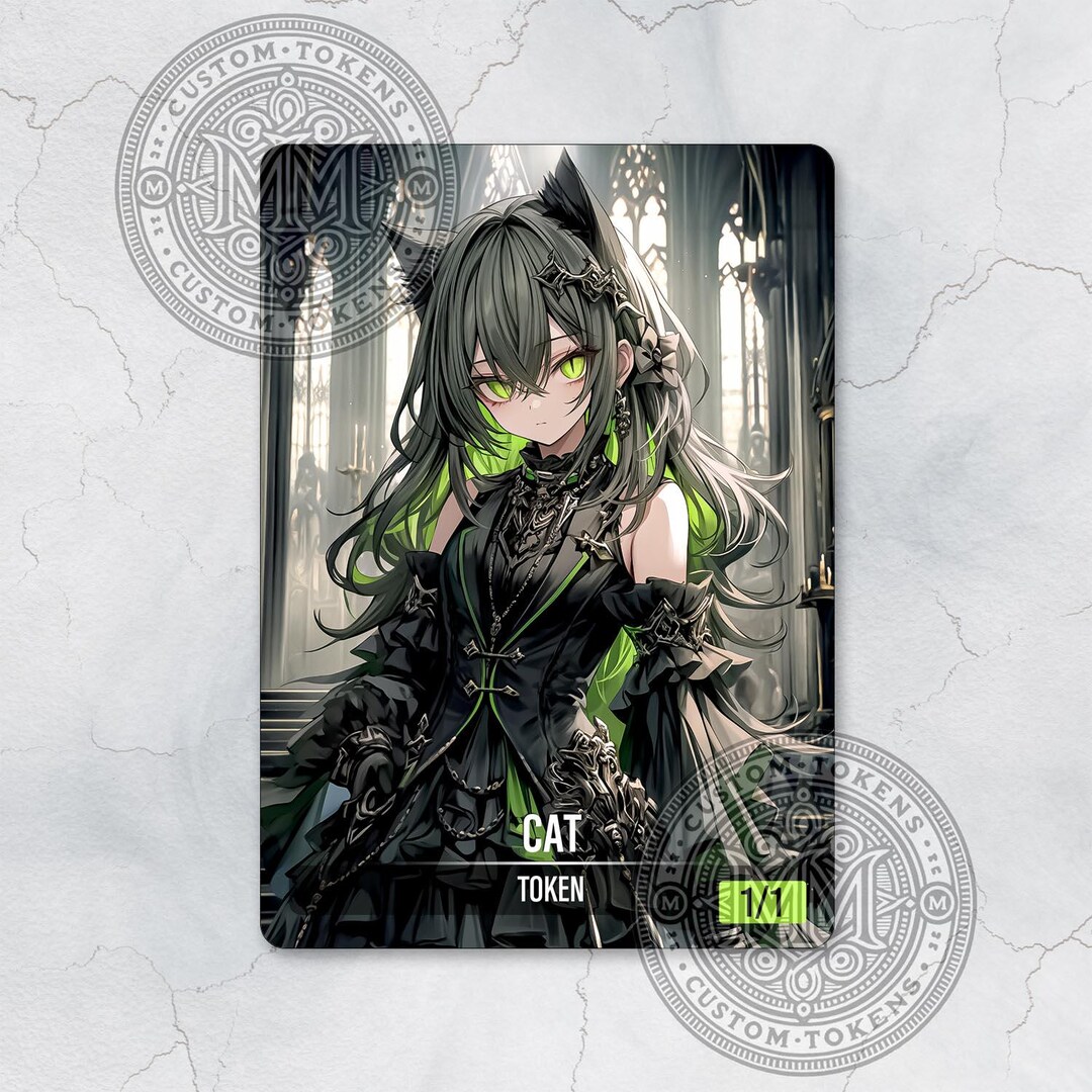 CAT Token - Custom Art Token - Anime Style - Enchanting Noir Kitten ...