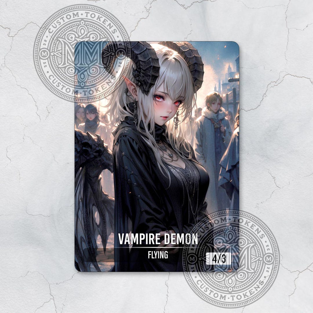 VAMPIRE DEMON Token 4/3 - Black Mana, Custom Art Token - Anime Style ...