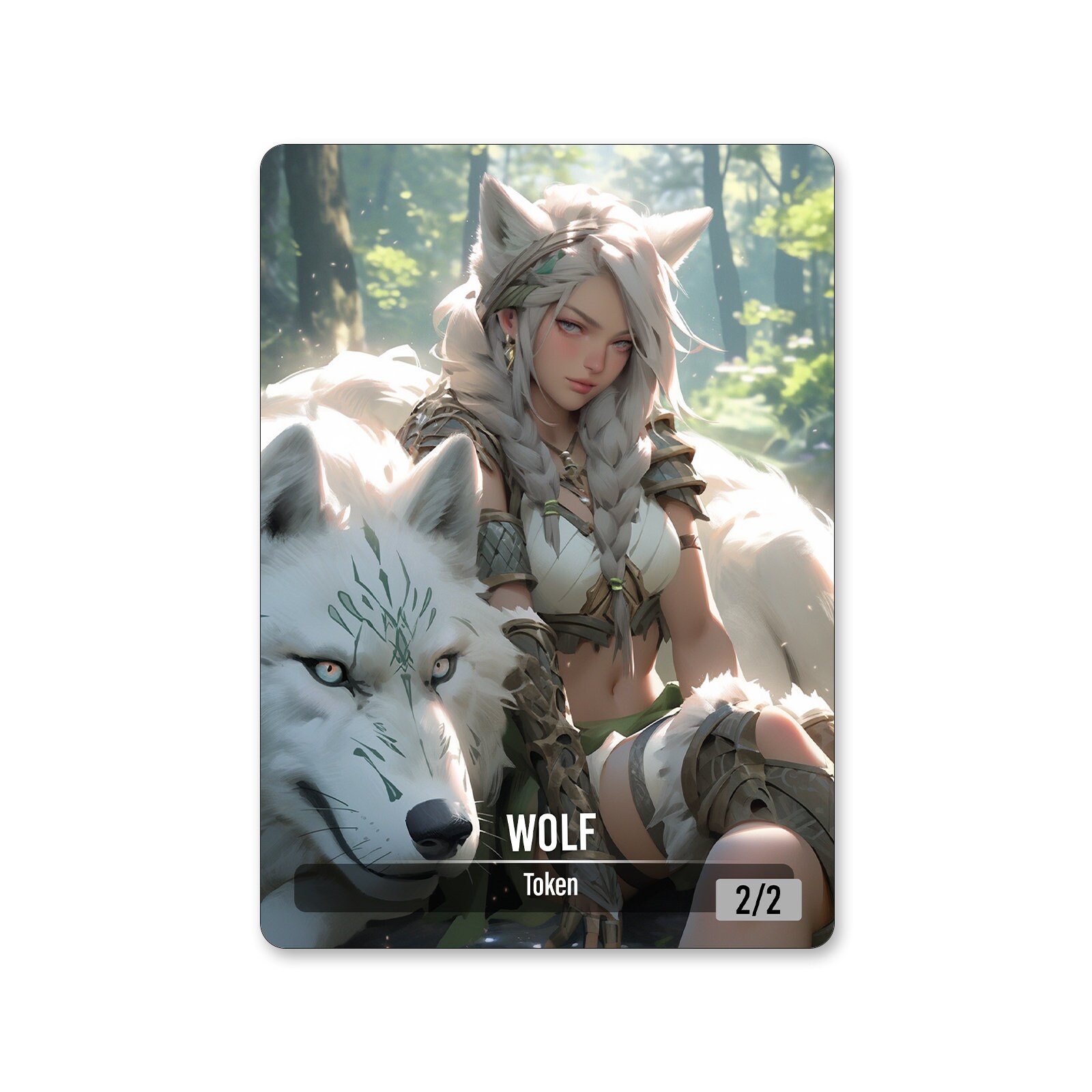 WOLF Token Green Custom Art Token Anime Style Wolf Queen - Etsy