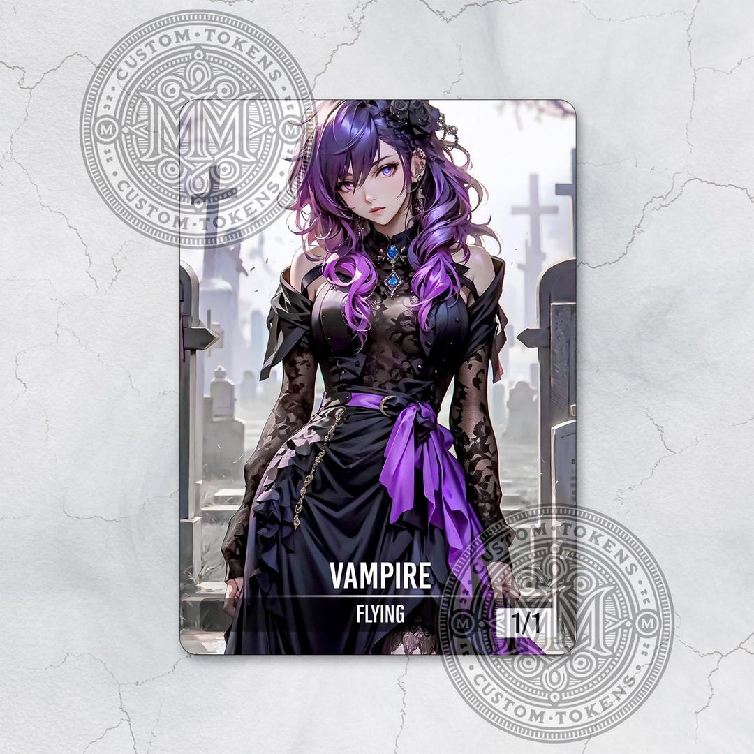 VAMPIRE Token 1/1 - Purple, Custom Art Token - Anime Style - Ethereal ...