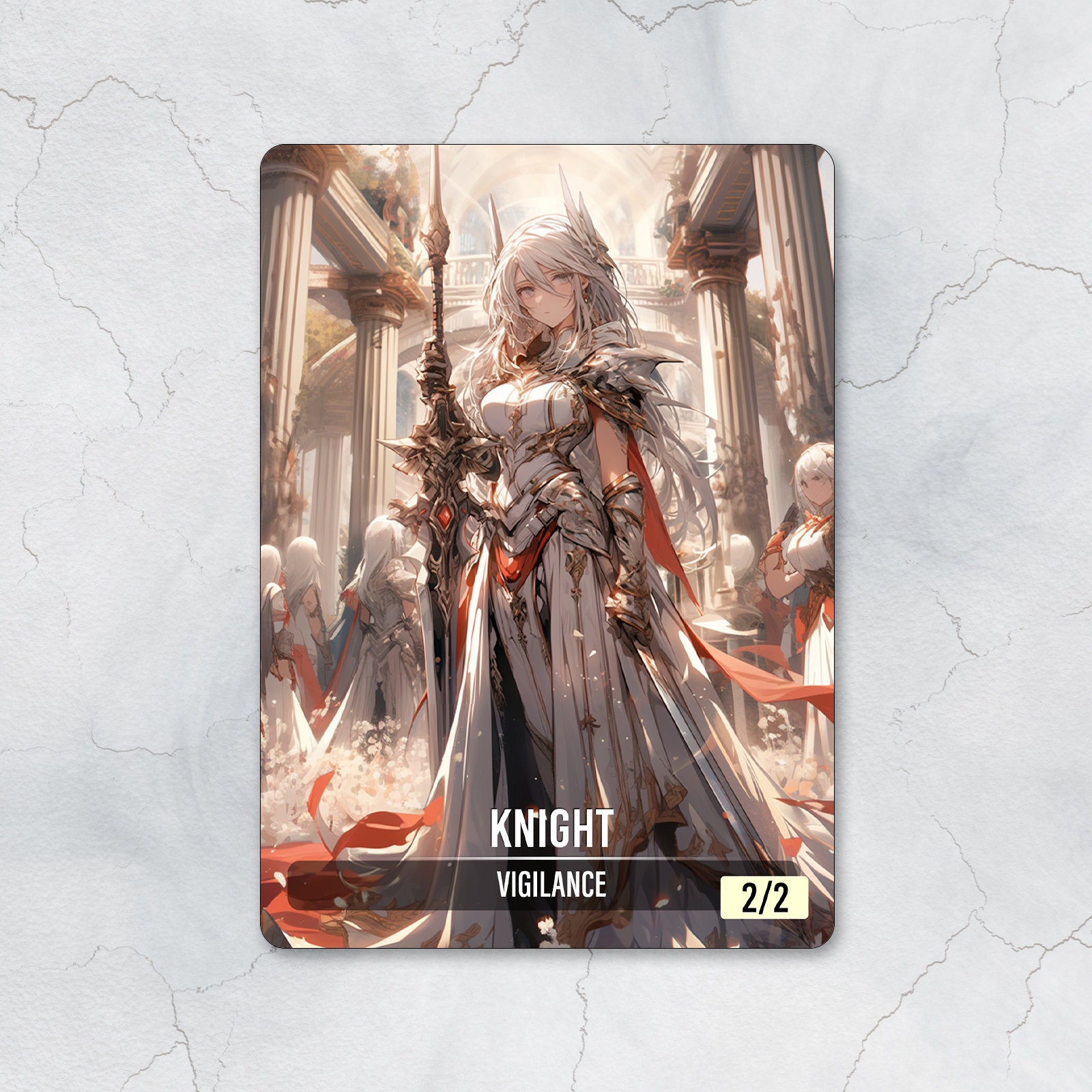 KNIGHT Token 2/2 Custom Art Token Anime Style Radiant Sentinel ...