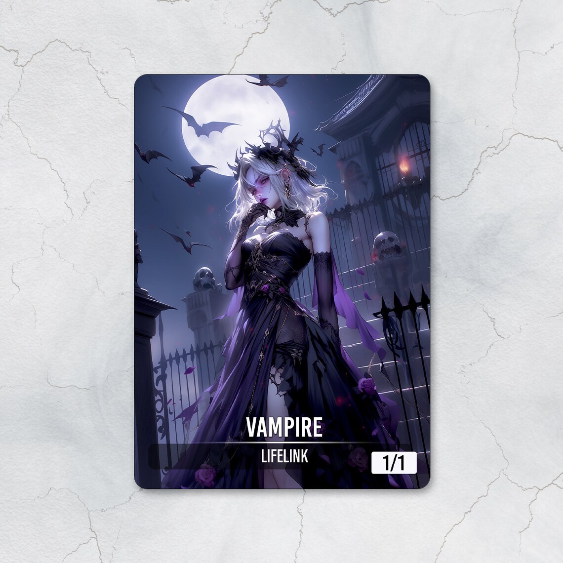 VAMPIRE Token 1/1 Lifelink, Custom Art Token Anime Style Enchanting ... VAMPIRE Token 1/1 Lifelink, Custom Art Token Anime Style Enchanting ...