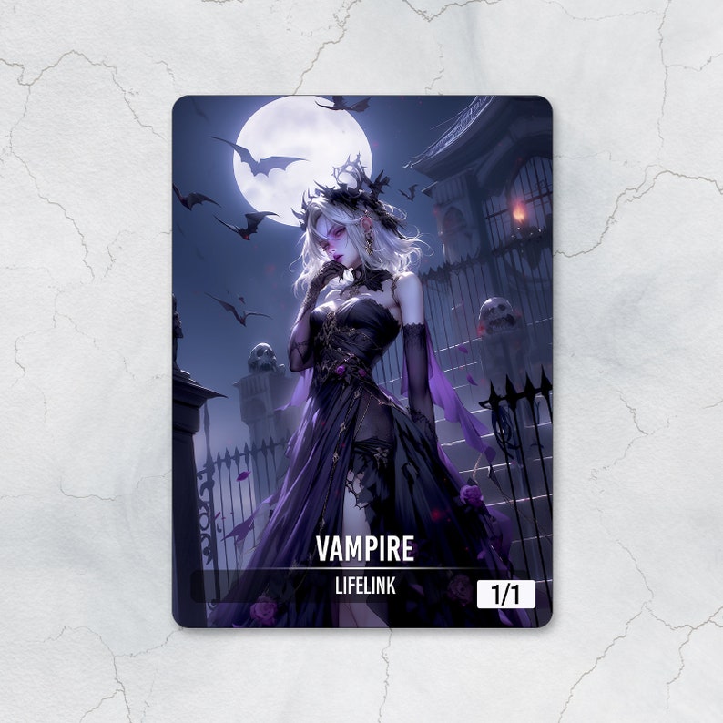 VAMPIRE Token 1/1 Lifelink, Custom Art Token Anime Style Enchanting ...