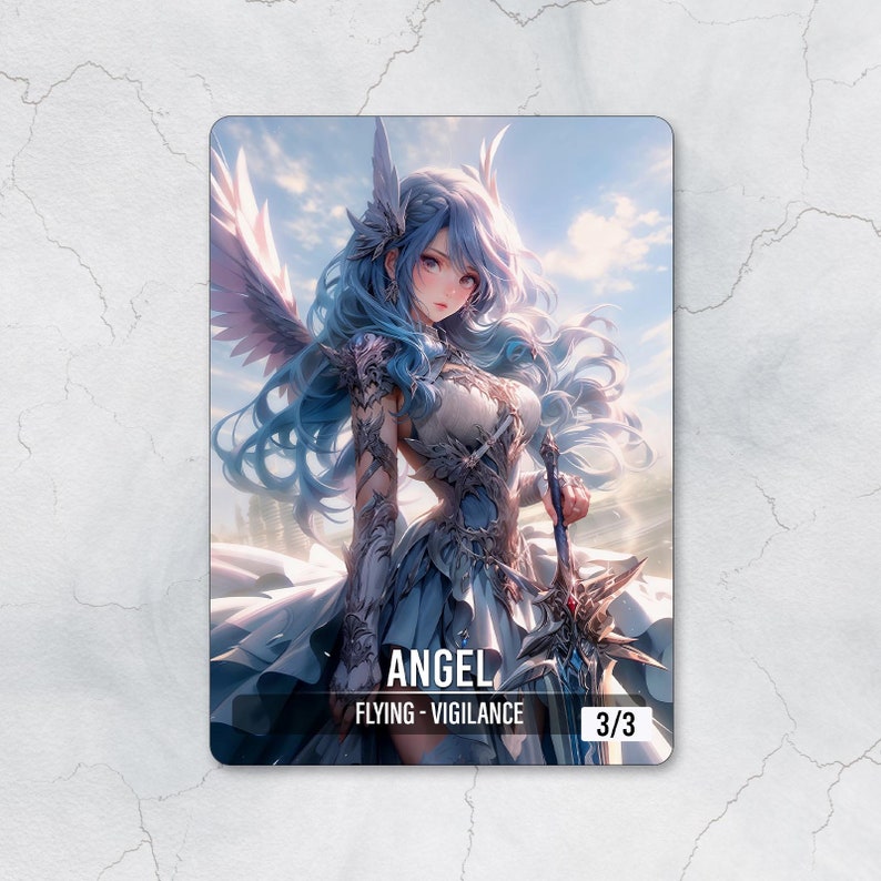 ANGEL Flying & Vigilance Token White Custom Art Token Anime Style ...