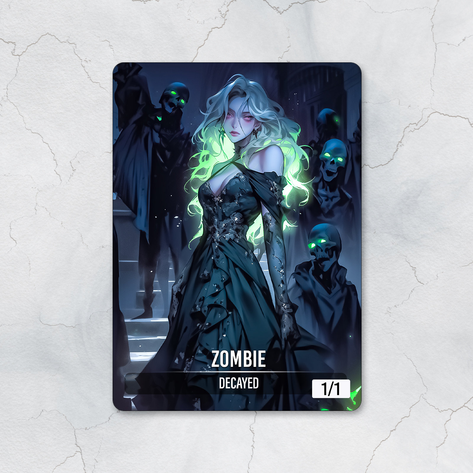 ZOMBIE DECAYED Token 1/1 Custom Art Token Anime Style Decrepitude ...