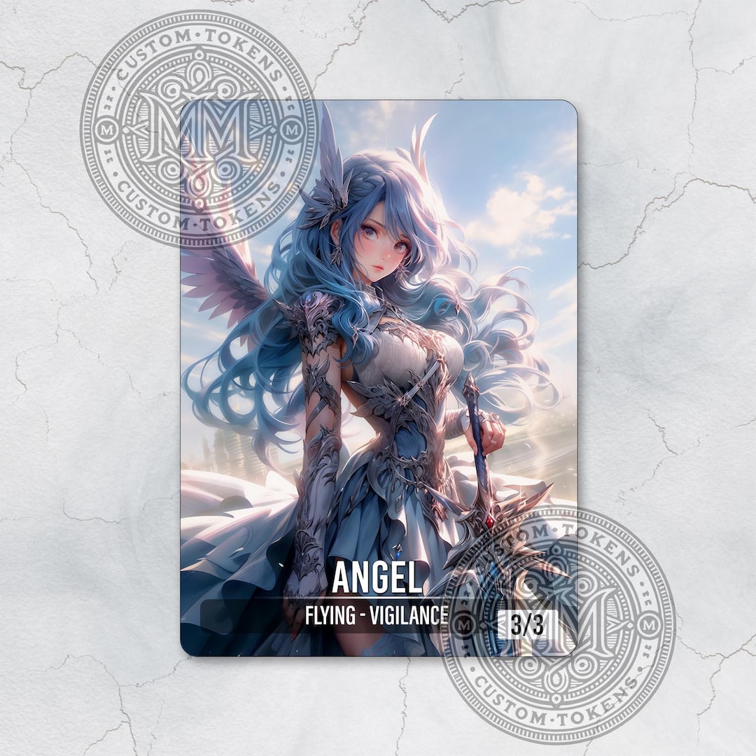ANGEL - Flying & Vigilance Token - White - Custom Art Token - Anime ...