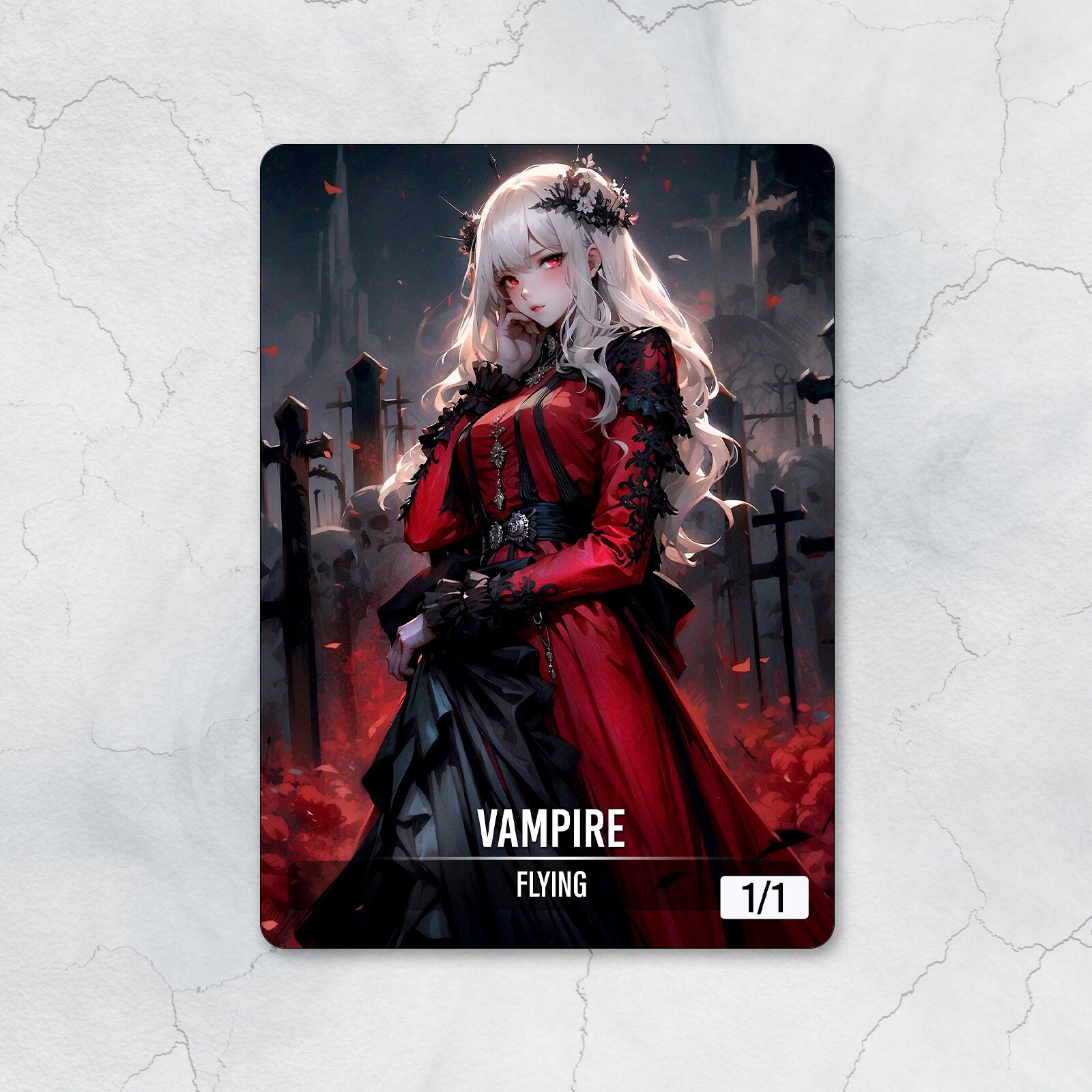 VAMPIRE Token 1/1 Purple, Custom Art Token Anime Style Alluring Undead ...