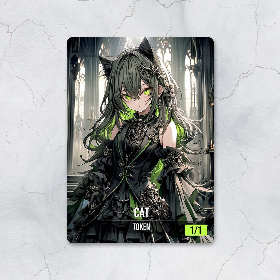 CAT Token Custom Art Token Anime Style Enchanting Noir Kitten ...