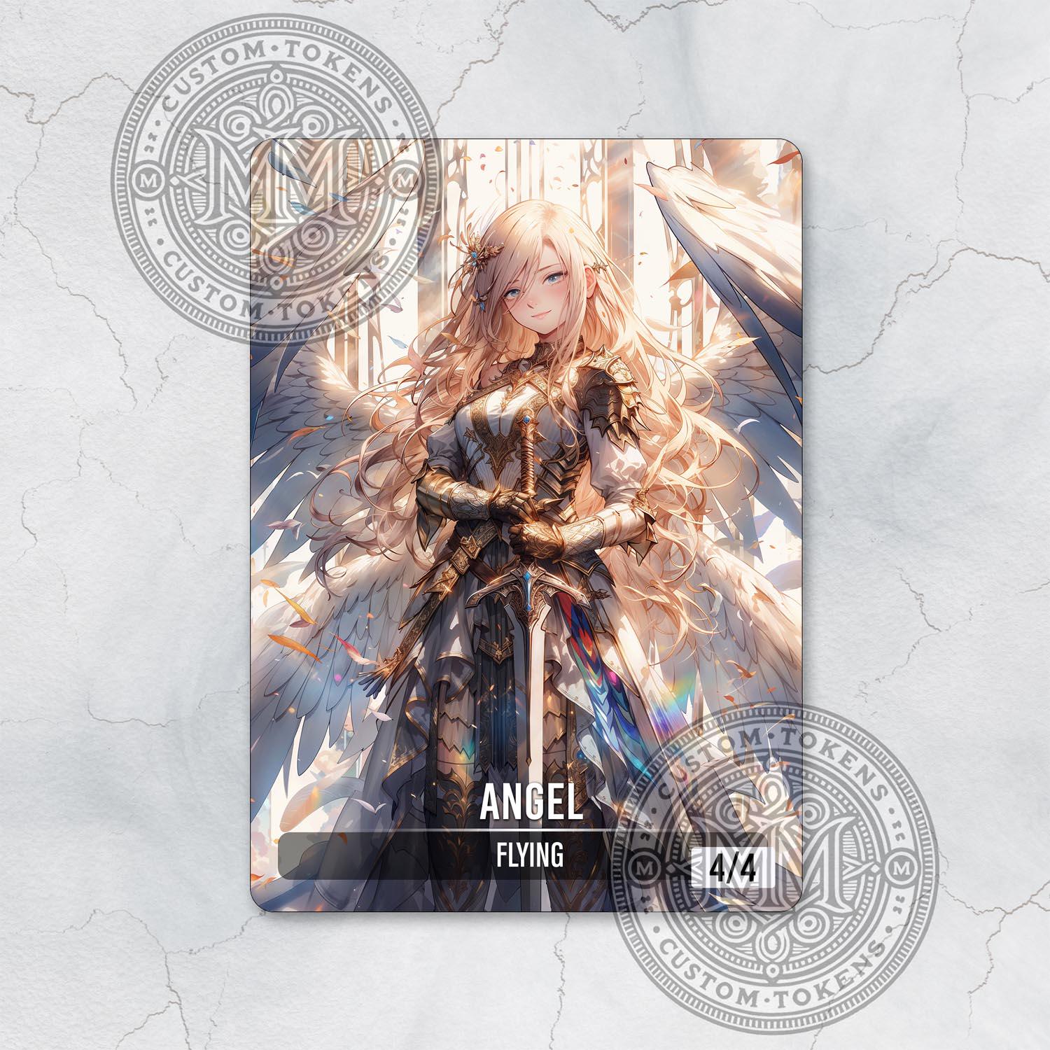 ANGEL - Flying Token - White - Custom Art Token - Anime Style ...