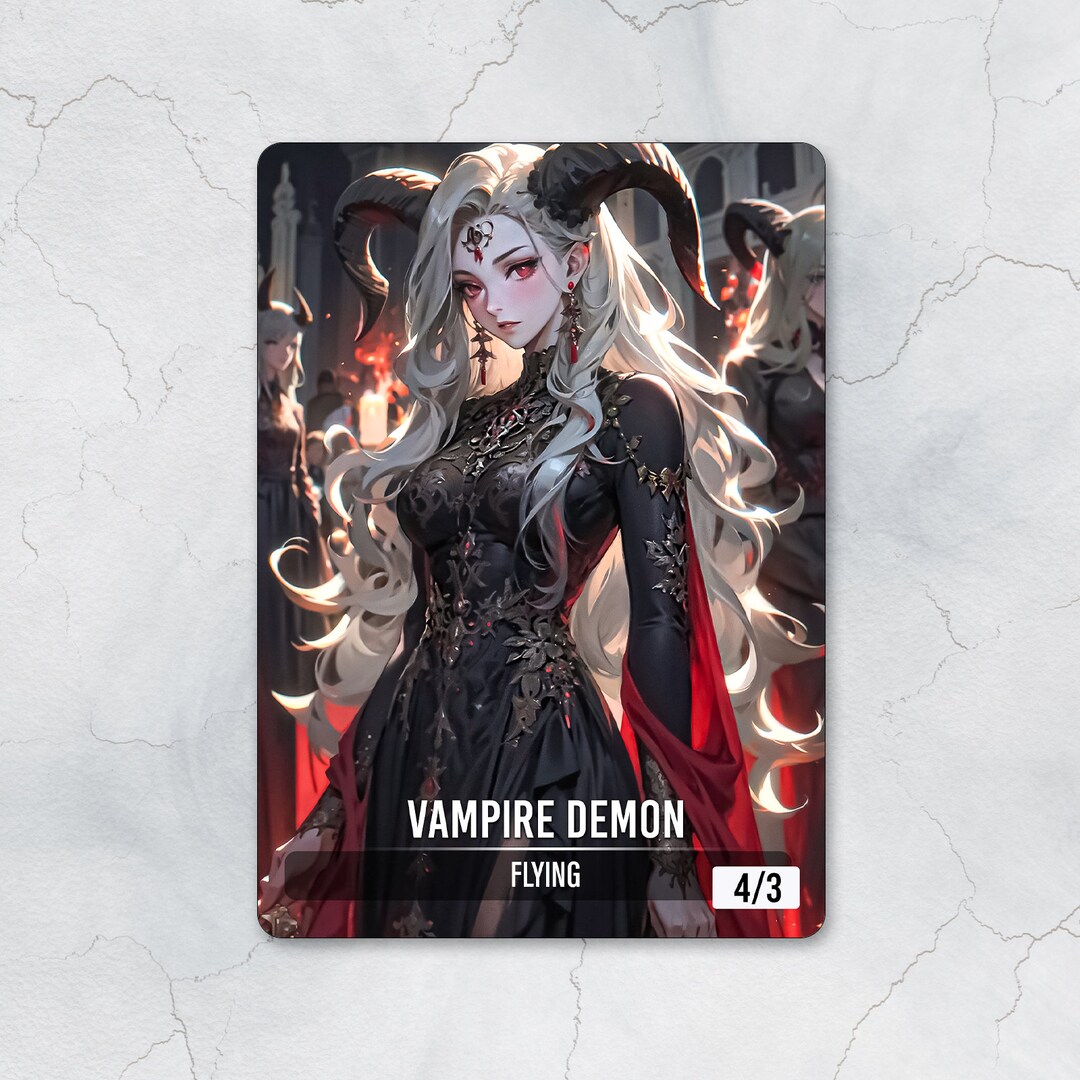 VAMPIRE DEMON Token 4/3 Black Mana, Custom Art Token Anime Style ...