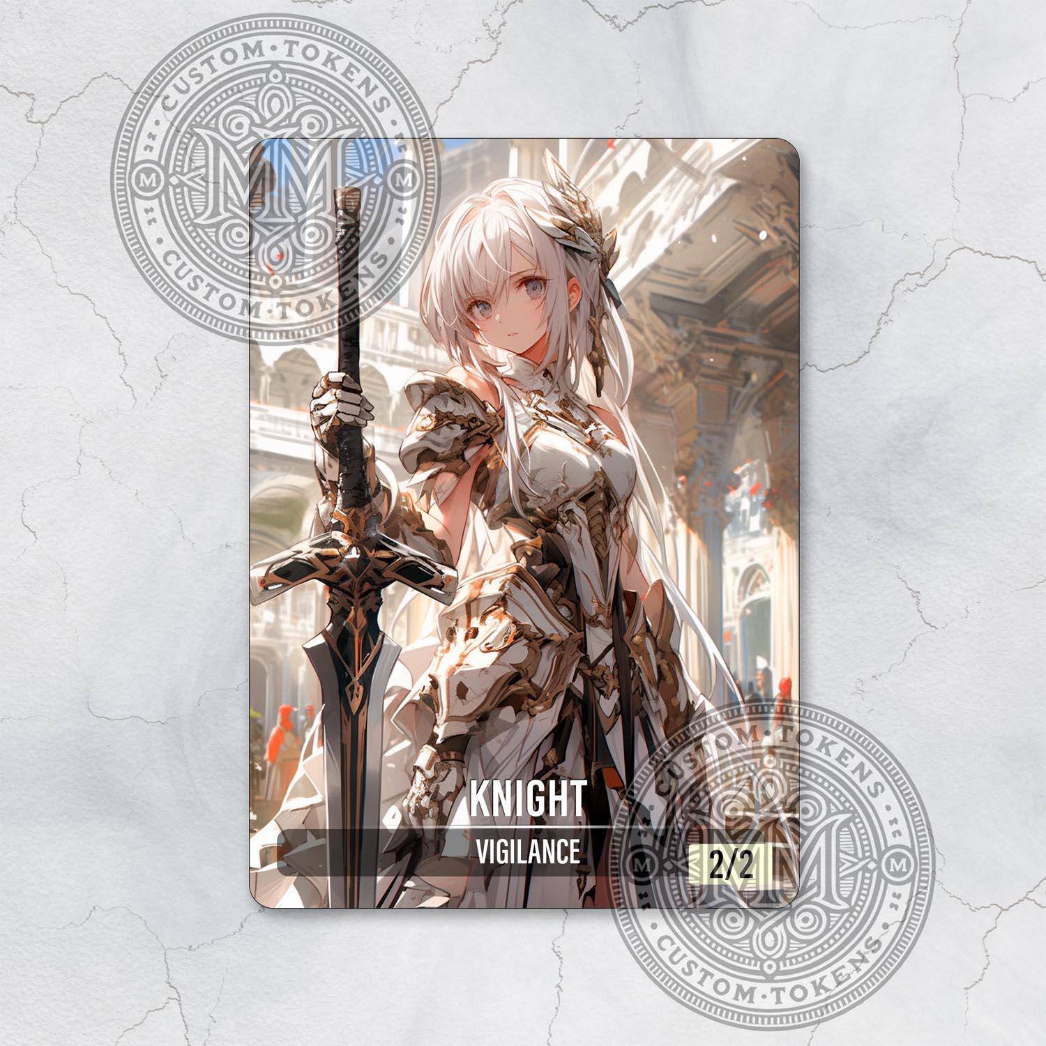 KNIGHT Token 2/2 - Custom Art Token - Anime Style - Majestic Defender ...