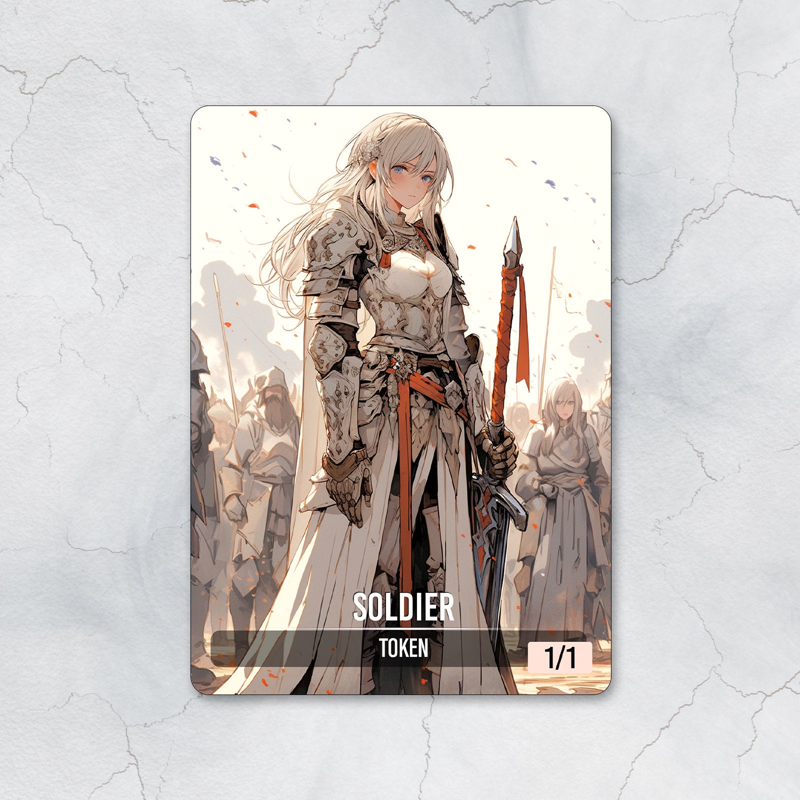 SOLDIER Token 1/1 Custom Art Token Anime Style Charming Defender in the ...