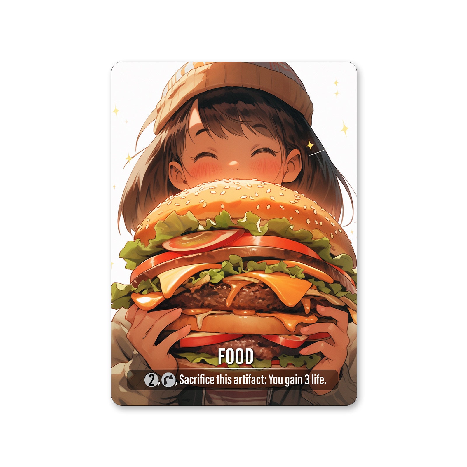 FOOD Token Custom Art Token Anime Style the Big Burger - Etsy