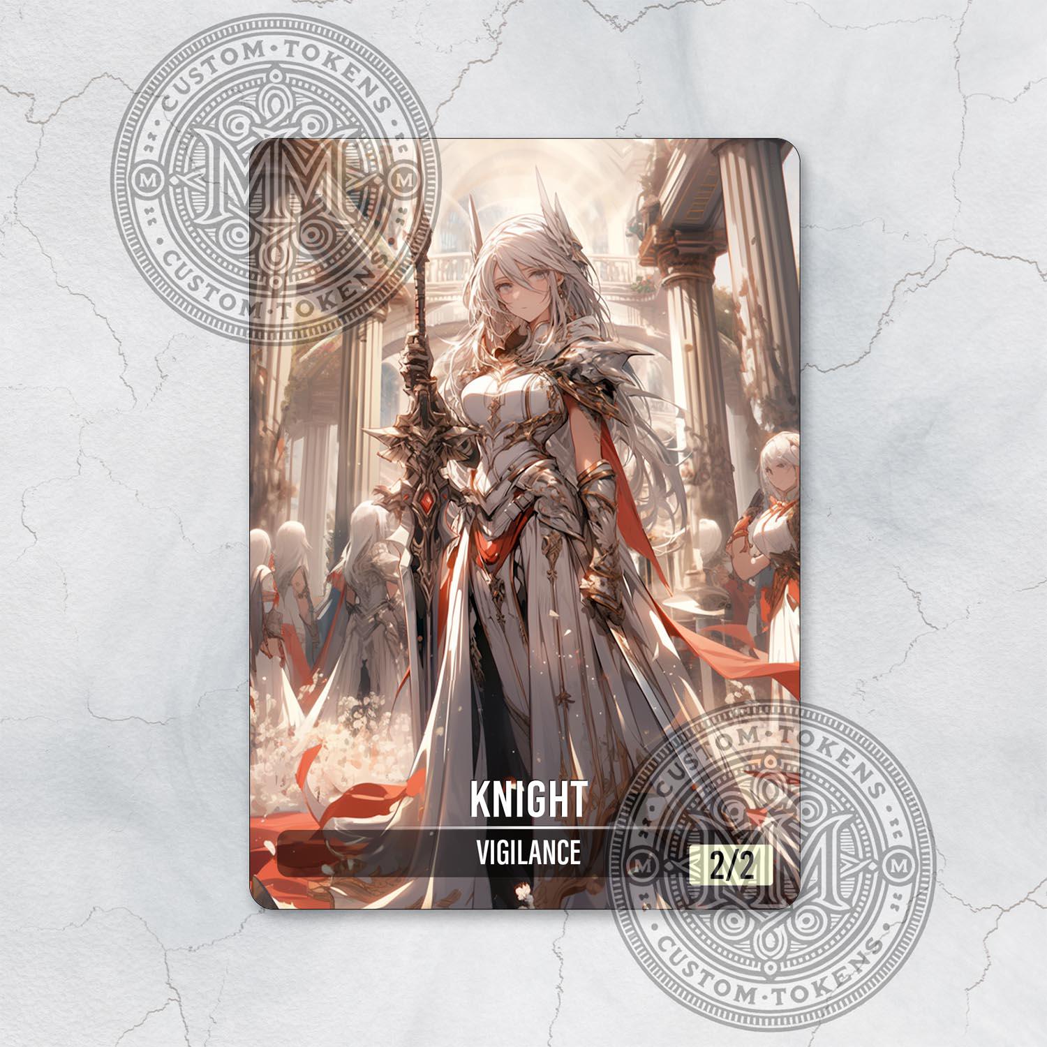 KNIGHT Token 2/2 Custom Art Token Anime Style Radiant Sentinel ...