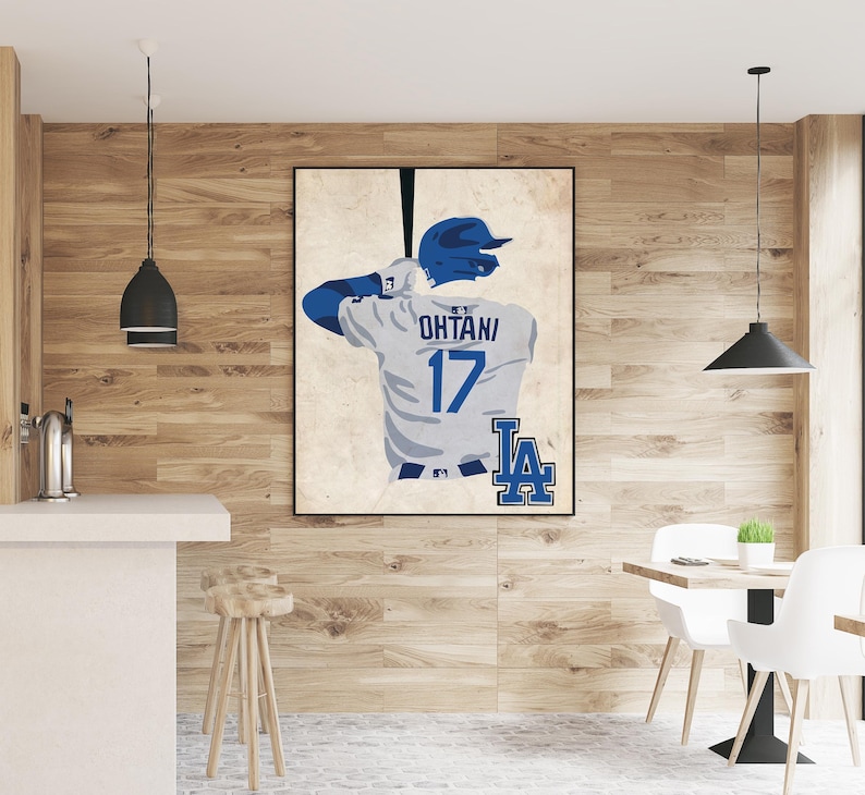 Shohei Ohtani Poster, Ohtani Wall Art, Dodgers Art Print, Ohtani ...