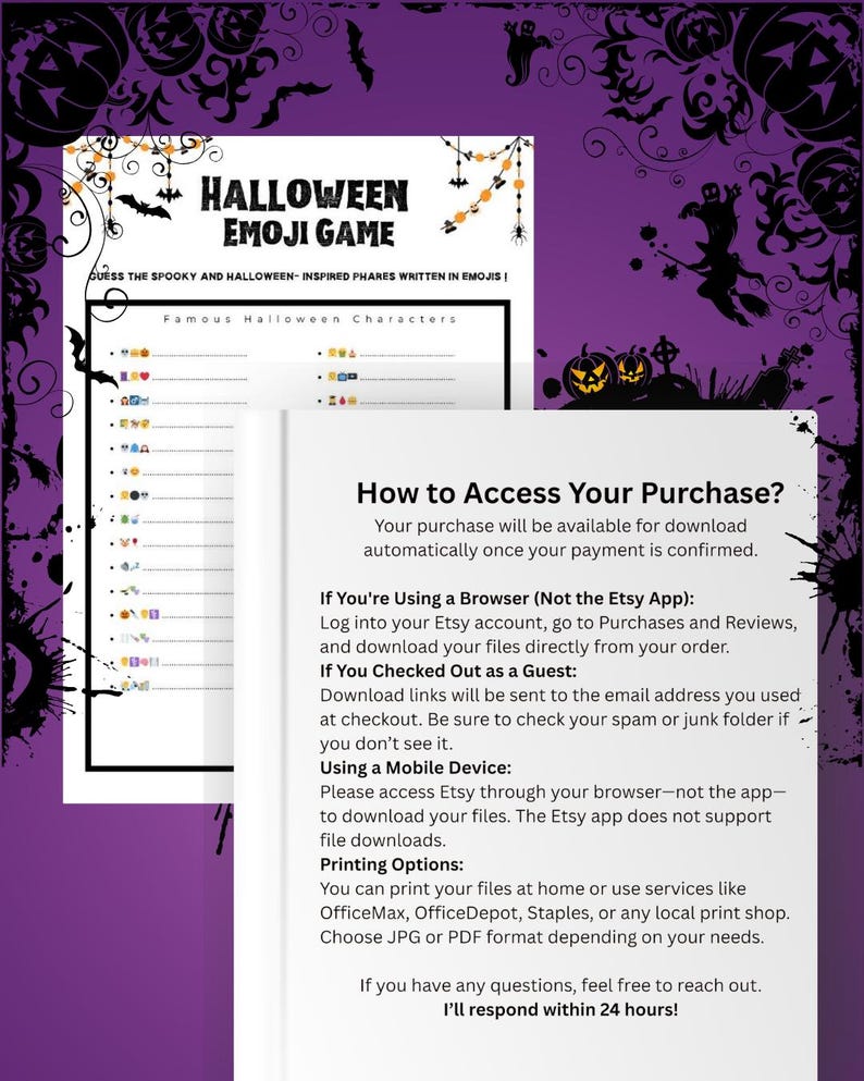 Halloween Emoji Game: Printable Party Activity (digital Download) - Etsy