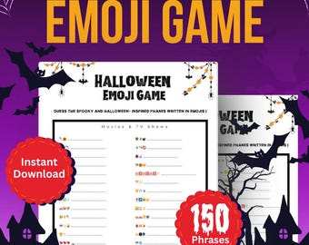 Halloween Emoji Game, Creepy Printable Guess Halloween Party Activity ...