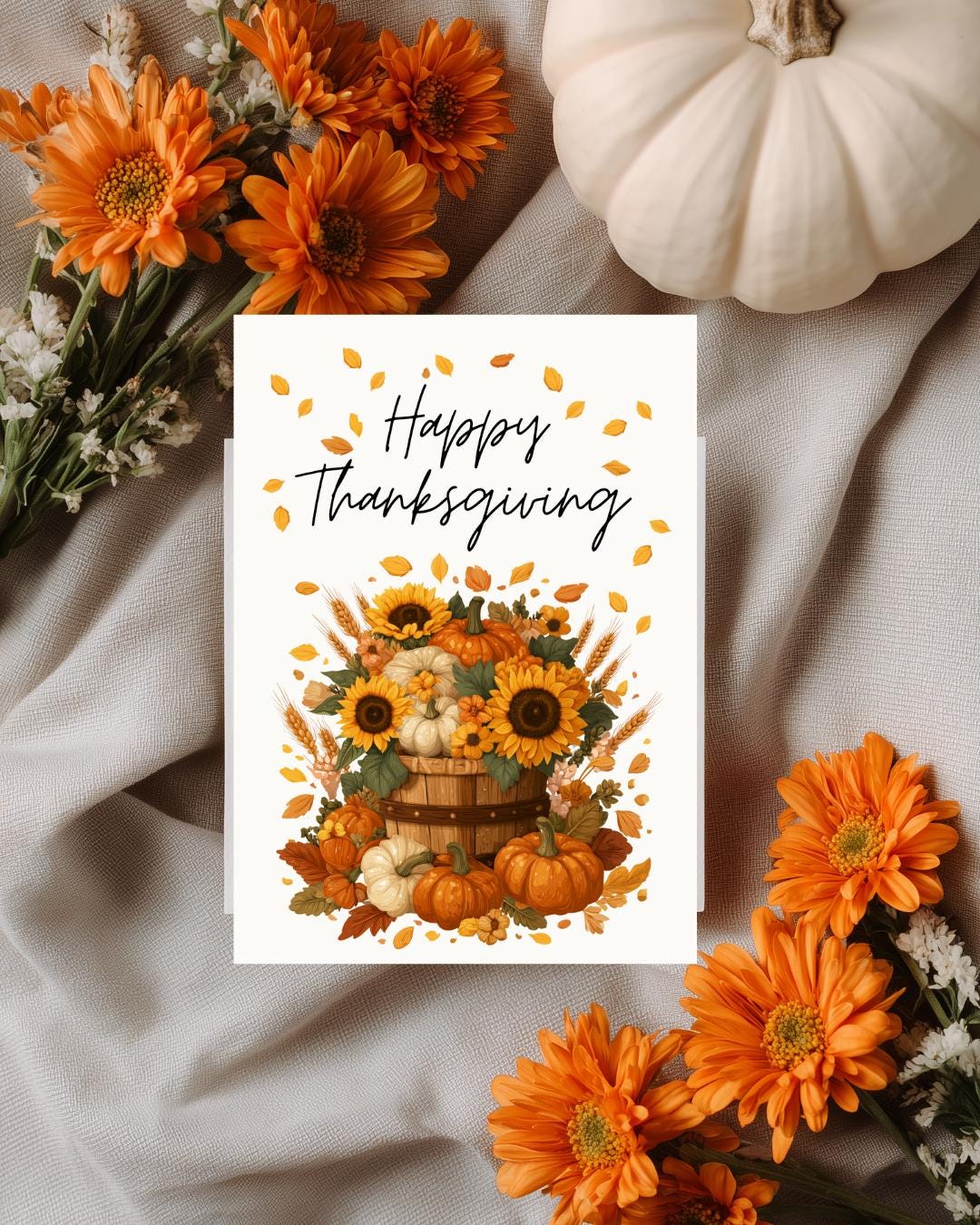 Printable Thanksgiving Greeting Card | Canva Postcard | Fall Autumn ...