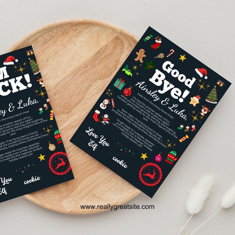 Elf Goodbye Letter Editable Canva Template | Elf Arrival Letter ...