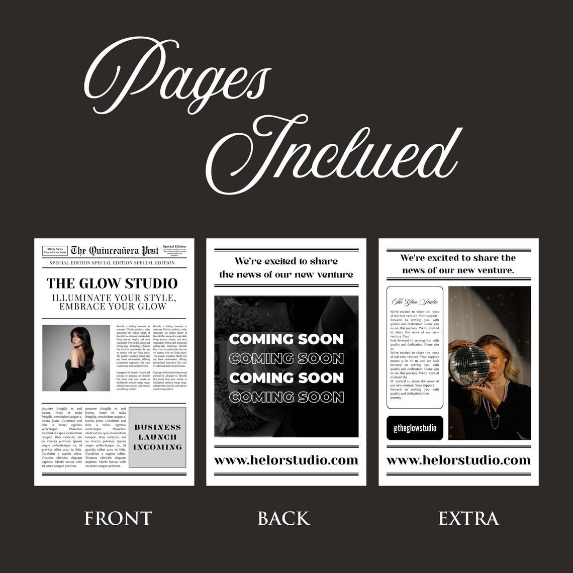 Editable Newspaper Template for Business Launch Announcement, Printable ...