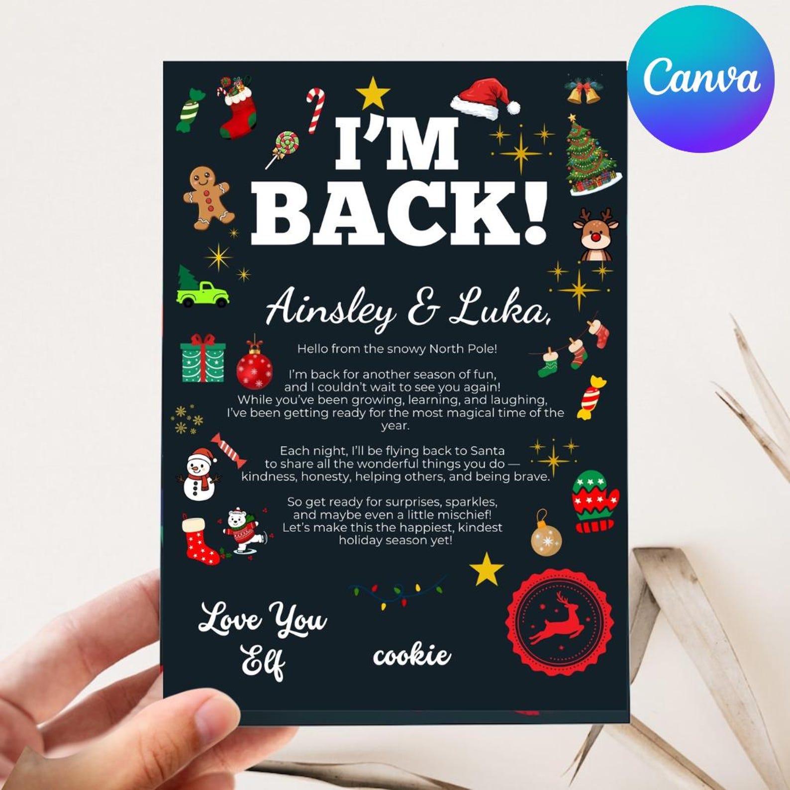 Elf Goodbye Letter Editable Canva Template | Elf Arrival Letter ...