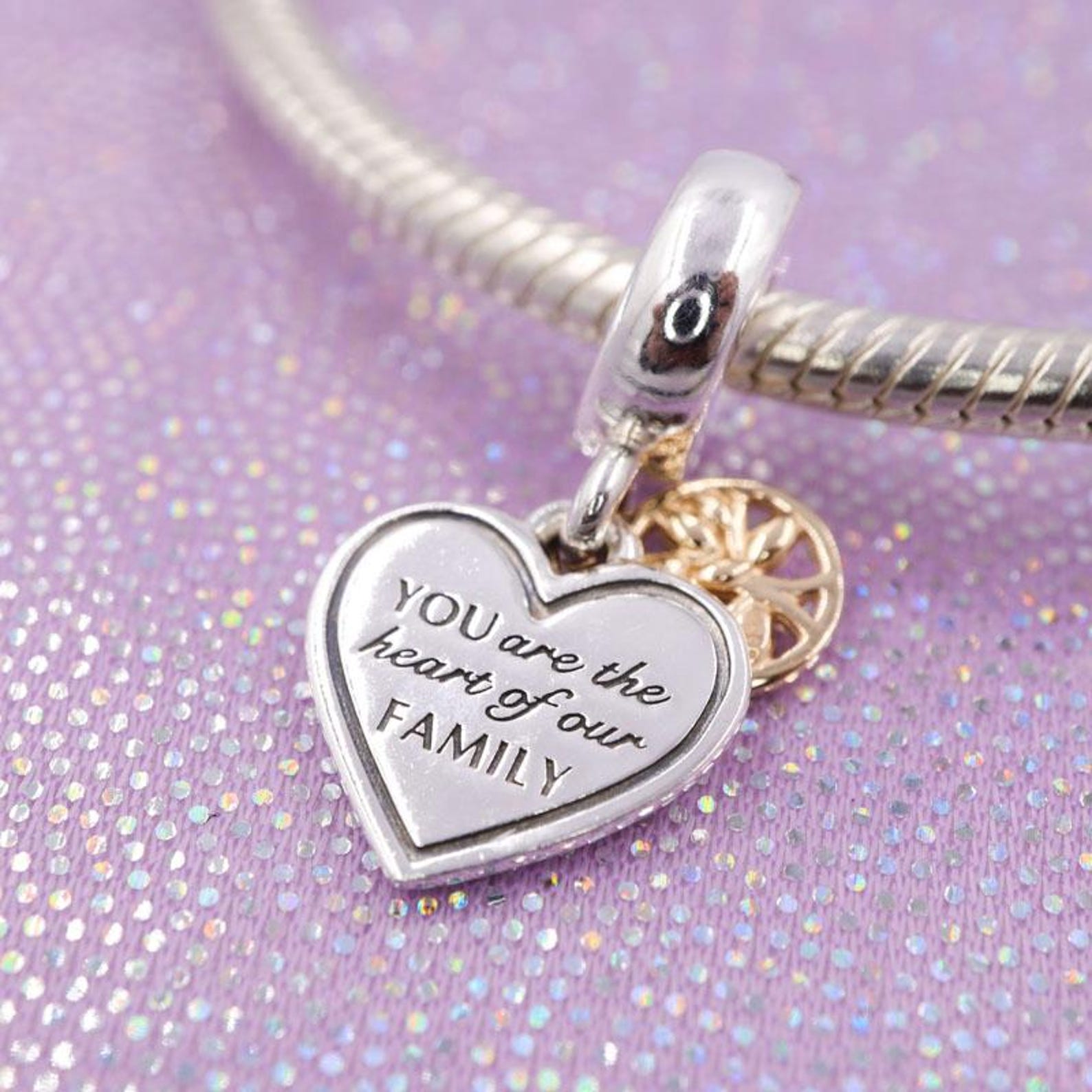 Pandora Two-tone Family Tree & Heart Dangle Charm - Etsy