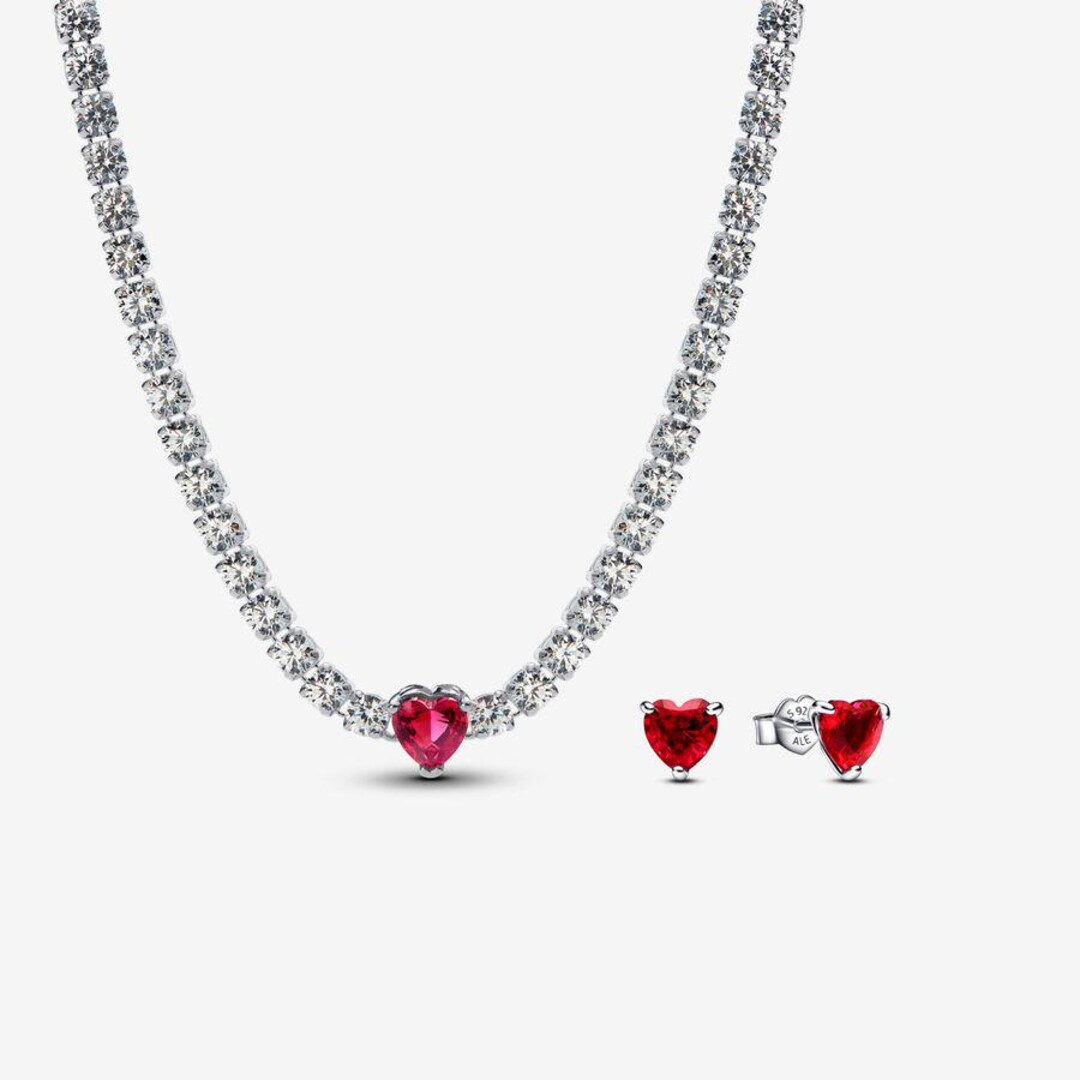 Pandora Halo Heart Choker Jewellery Gift Set - Etsy