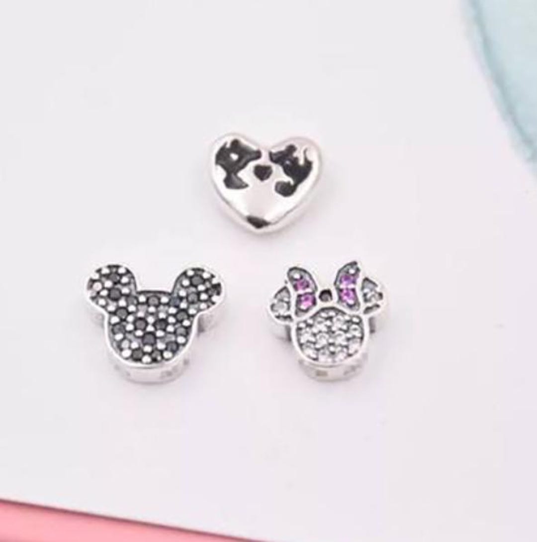 Pandora Sterling Silver Minnie Mickey Kiss Petite Locket Charms Set - Etsy