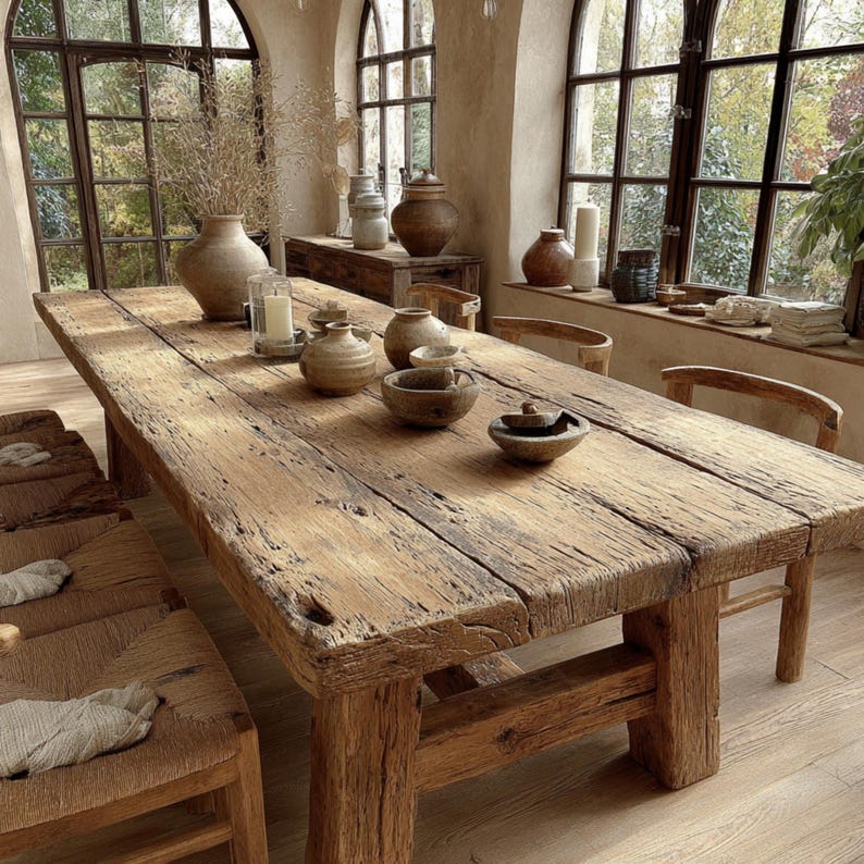 Rustieke houten tafel, massief houten tafel, Live Edge houten tafel ...